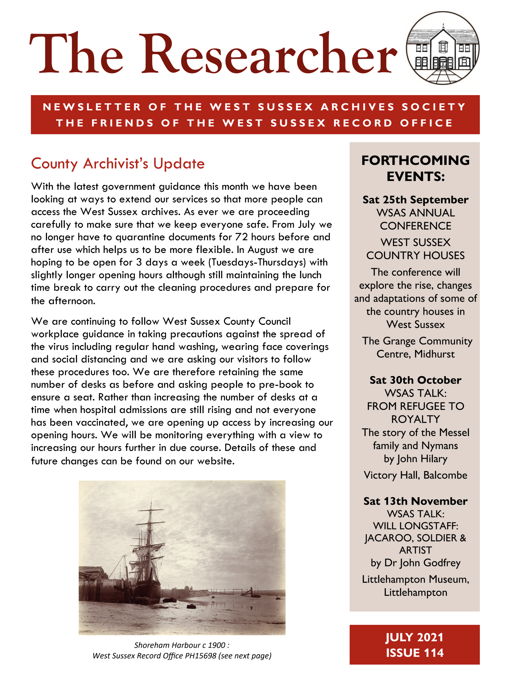 The Researcher Newsletters – West Sussex Archives Society